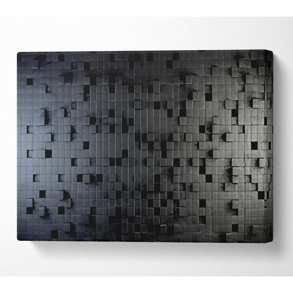 Metro Lane 3D Cubes Black - Wrapped Canvas Art Prints | Wayfair.co.uk